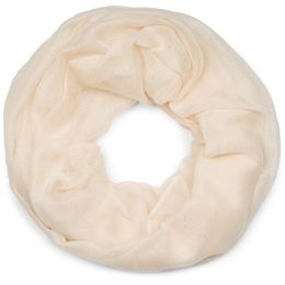 Loop styleBREAKER "Loop mit Glitzer unifarben", Damen, wei&szlig; (creme, beige), Obermaterial: 100% Viskose CV., Modisch, Modet&uuml;cher Loop