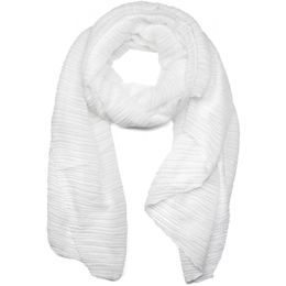Schal styleBREAKER "Gekreppter Unifarbener Schal", Damen, wei&szlig;, Obermaterial: 50% Viskose CV. 50% Baumwolle CO., Modisch, Modet&uuml;cher Schal