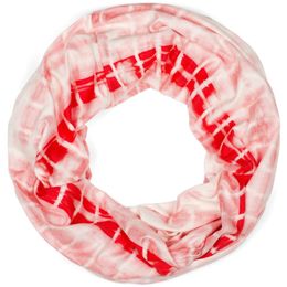 Loop styleBREAKER "Loop Schal Batik Streifen", Damen, rot (koralle, wei&szlig;), Obermaterial: 50% Viskose CV. 50% Polyester PES., Modisch, Modet&uuml;cher Loop