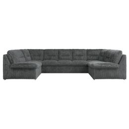 WOHNLANDSCHAFT COMODO U Dunkelgrau Cord