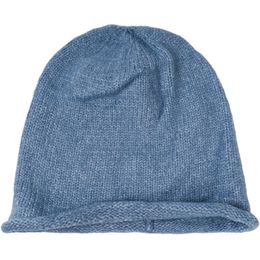 Strickm&uuml;tze styleBREAKER "Oversize Strickbeanie mit Rollrand", Damen, blau (jeansblau), Obermaterial: 4% Elasthan EL. 30% Polyacryl PAN. 66% Polyester PES., Modisch, M&uuml;tzen Strickm&uuml;tze