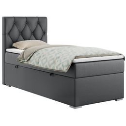 BOXBETT ALDA 90/200 Dunkelgrau Kunstleder - H4 - Links Seite