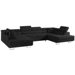 WOHNLANDSCHAFT GUSTAW U Schwarz Velvet