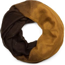 Loop styleBREAKER "Glitzer Loop mit Farbverlauf", Damen, gelb (senf, dunkelbraun), Obermaterial: 100% Viskose CV., Modisch, Modet&uuml;cher Loop