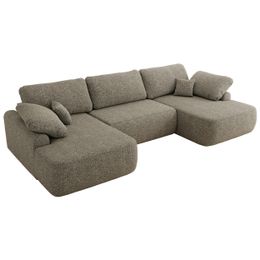 WOHNLANDSCHAFT CUBO U Grau Struktur