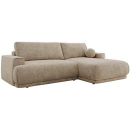 ECKSCHLAFSOFA RINA L Beige Schenille grob gewebt - rechts