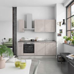 Nobilia K&uuml;chenblock Riva Low m. Ger&auml;ten Grau