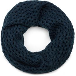 Strickschal styleBREAKER "Strick Loop Schal mit Loch Muster", Damen, blau (dunkelblau), Obermaterial: 100% Viskose CV., Modisch, Modet&uuml;cher