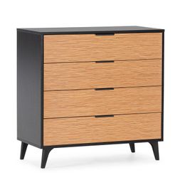 KOMMODE Denis 80/80/40 Schwarz/Holzfarbe