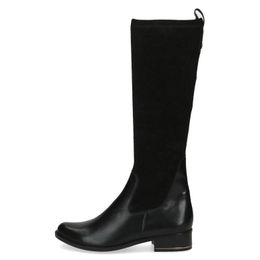 Stiefel Caprice, Damen, Gr. 37,5, XS-Schaft, schwarz, Leder, Textil, Schuhe Stiefel, Blockabsatz, Langschaftstiefel, Businessstiefel, bequeme Weite
