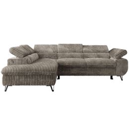 ECKSOFA PABLO L Grau Cord - Links Seite