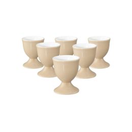 Eierbecher Seltmann Weiden "Eierbecher Liberty Pure Colors &oslash; 4,9 cm 6er Set", beige (dusty beige), B:4,9cm H:6,4cm &Oslash;:4,9cm, Porzellan, Eierbecher, Sp&uuml;lmaschinenfest, Mikrowellensicher, Ofenfest