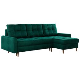 ECKSOFA Colin Velvet Dunkelgr&uuml;n