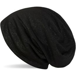 Beanie styleBREAKER "Beanie mit All Over Glitzer", Herren, schwarz, Obermaterial: 100% Viskose CV., Modisch, M&uuml;tzen Beanie