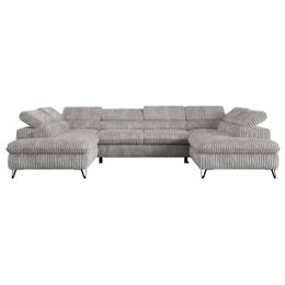 WOHNLANDSCHAFT PETER U Cord Grau