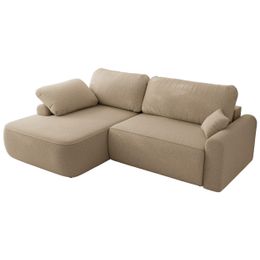 ECKSCHLAFSOFA CUBO L Hellbraun Boucle - links
