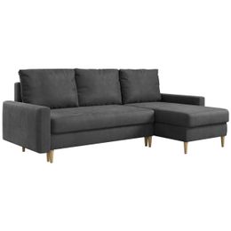 ECKSOFA Lang Velvet Grau