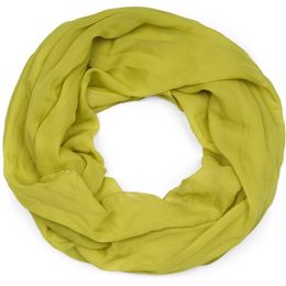 Loop styleBREAKER "Seidiger unifarbener Loop", Damen, gr&uuml;n (kiwigr&uuml;n), Obermaterial: 100% Viskose CV., Modisch, Modet&uuml;cher Loop