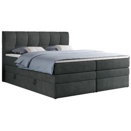 BOXSPRINGBETT ALVIN KING 160/200 Dunkelgrau Struktur - H3