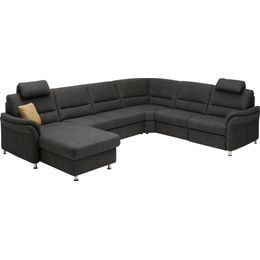 Wohnlandschaft DIE PLANBAR "ZE-EM16033 U-Form, Breite 330 cm", mammut anthrazit, B:330cm T:262cm, 100% Polyester, Sofas, Wohnlandschaft, wahlweise mit Kopfst&uuml;tzen und Bettfunktion