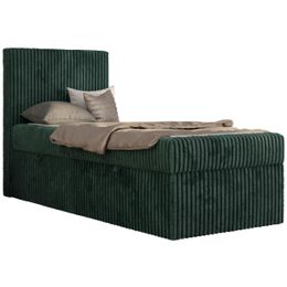 JUGENDBETT TILIO 90/200 - Dunkelgr&uuml;n - H4 - Links Seite