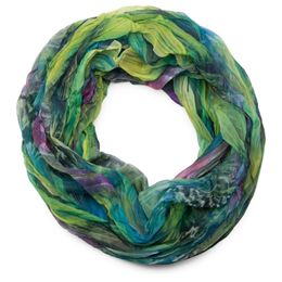 Loop styleBREAKER "Loop mit Feder Muster", Damen, gr&uuml;n, Obermaterial: 100% Viskose CV., Modisch, Modet&uuml;cher Loop