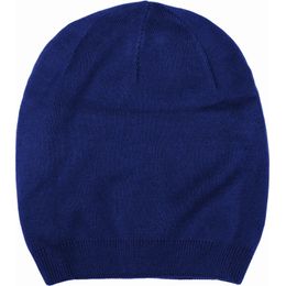 Strickm&uuml;tze styleBREAKER "Feinstrick Beanie M&uuml;tze Uni Doppellagig", Damen, blau (dunkelblau), Obermaterial: 80% Polyacryl PAN. 20% Wolle WO., Modisch, M&uuml;tzen Strickm&uuml;tze
