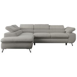 ECKSOFA PETER L Hellgrau Boucle - Links Seite