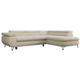 ECKSOFA PEDRO L Beige Boucle - Rechts Seite