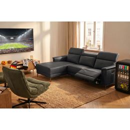 Ecksofa OTTO HOME "LUND, L-Form, 261cm, man. o. elektr. Relaxfunktion (mit USB-A)", schwarz, B:261cm H:97cm T:179cm, Kunstleder 100% Polyurethan, Sofas, Ecksofa, und Kopfteilverstellung