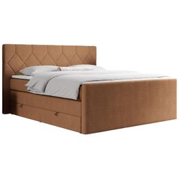 BOXSPRINGBETT KING EIGAR 140/200 Orange Struktur - H4
