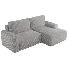 ECKSOFA BELLUNO L Grau Cord - Rechts