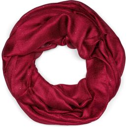 Loop styleBREAKER "Seidiger Einfarbiger Loop Glitzer", Damen, rot (bordeaux, rot), Obermaterial: 100% Viskose CV., Modisch, Modet&uuml;cher Loop