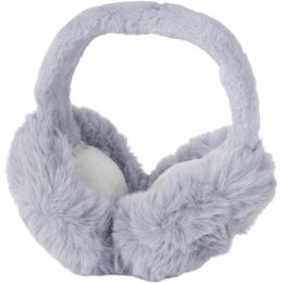 Ohrenw&auml;rmer styleBREAKER "Ohrenw&auml;rmer Einfarbig Teddypl&uuml;sch", Damen, grau, Obermaterial: 100% Polyester PES., Modisch, M&uuml;tzen