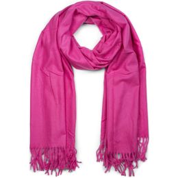 Schal styleBREAKER "Weicher Schal Uni mit Fransen", Damen, pink, Obermaterial: 100% Viskose CV., Modisch, Modet&uuml;cher Schal