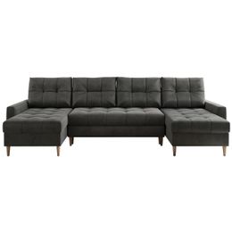 WOHNLANDSCHAFT Colin U Velvet Dunkelgrau