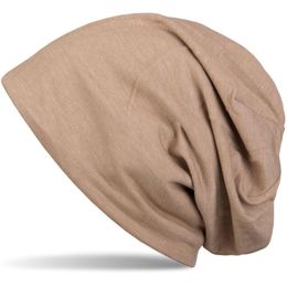 Beanie styleBREAKER "Unifarbene Beanie M&uuml;tze mit Fleece", Herren, braun (hellbraun), 50% Viskose CV. 50% Polyester PES., Modisch, M&uuml;tzen Beanie