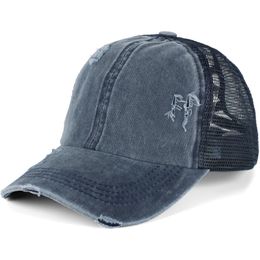 styleBREAKER "Ponytail Baseball Cap Used Look mit Mesh Einsatz" 1 Stk.