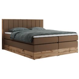 BOXSPRINGBETT BELLISSIMO KING 160/200 Braun Kunstleder - H4