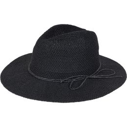 Sonnenhut styleBREAKER "Panama Strohhut", Damen, schwarz, Obermaterial: 100% Papierstroh PAS., Modisch, H&uuml;te