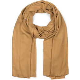 Schal styleBREAKER "Unifarbener Schal mit Fransen", Damen, braun (camel), Obermaterial: 100% Viskose CV., Modisch, Modet&uuml;cher Schal