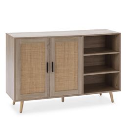 SIDEBOARD Dalia 2 T&uuml;ren 3 F&auml;chern Eichenfarbe