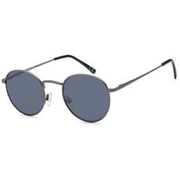 Sonnenbrille styleBREAKER "Sonnenbrille Pantobrille rund", Damen, grau (gestell anthrazit, glas grau get&ouml;nt), Modisch, Sonnenbrillen Sonnenbrille