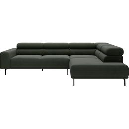 Sch&ouml;ner Wohnen Kollektion Ecksofa "Tossa, Modernes Design trifft smarte Funktione, Breite 273 cm", oliv, B:276cm H:71cm T:219cm, 95% Polyester, 5% Nylon, SCH&Ouml;NER WOHNEN-KOLLEKTION, Sofas, Ecksofa, Motorischer Sitzvorzug, Kopfteil-Funktion & Saugroboter-H&ouml;he