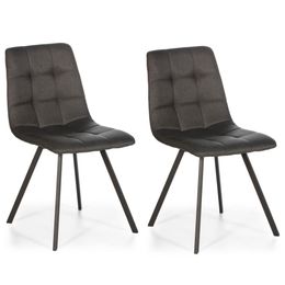 STUHL 2er-Set Mila dunkelgrau