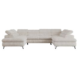 WOHNLANDSCHAFT PETER U Cord Creme