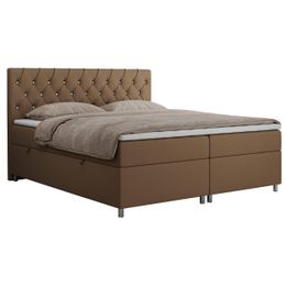 BOXBETT ROMA 160/200 - Braun Kunstleder - H4