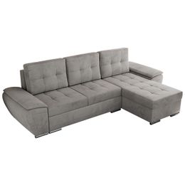 ECKSOFA UMBRIA L Hellgrau Velvet
