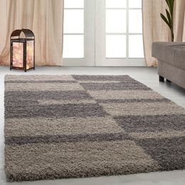 Hochflor-Teppich Ayyildiz Teppiche "Gala Shaggy 2505", grau (taupe), B:60cm H:30mm L:110cm, Kunstfaser, Teppiche, Langflor, L&auml;ufer, alle R&auml;ume, Wohnzimmer