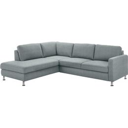 Ecksofa DIE PLANBAR "MP-IN19027 L-Form", blau (ocean), B:261cm H:82cm T:220cm, 100% Polyester, Sofas, Ecksofa, wahlweise mit Bettfunktion, mit Kaltschaum